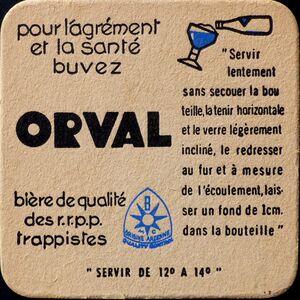 Posavasos de Cerveza: Orval (Brasserie d'Orval, BélgicaCol:BE-011756 🍺
