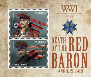 Stamp: Death of the Red Baron (Sierra Leone) (Death of the Red Baron ...