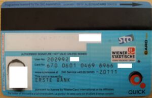 Bank Card: Erste Sparkasse Student ISIC (ERSTE Bank, AustriaCol:AT-MS-0048