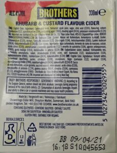 Drink Label: Brothers Cider (Showerings Cider Mill, United Kingdom of ...