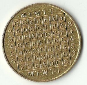 Token: Calendar Coin MTWTF (United States of America(Commemorative ...