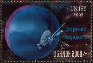 Stamp: Neptune and Voyager 2 (Uganda(Un-isy 1992) Mi:UG 1185,Sn:UG 1107 ...