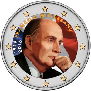 Moneda: 2 Euro (100th Ann. of the birth of François Mitterrand ...