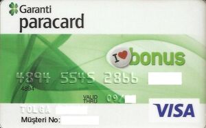 Bank Card: Garanti Paracard (Garanti Bankası, Türkiye (Turkey)Col:TR-VI ...