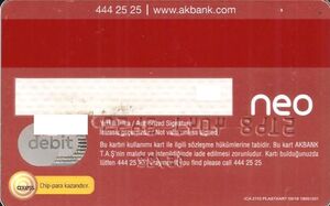 Bank Card: AKBANK - neo (Akbank T.A.Ş., Türkiye (Turkey)Col:TR-MC-0323.02