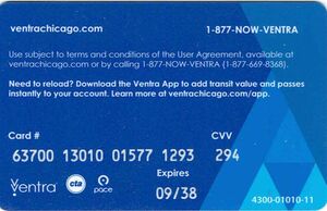Ticket de transporte: Ventra Reload Card (CTA-Chicago, Estados Unidos ...