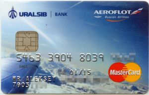 Bank Card: Uralsib Aeroflot (Uralsib bank, RussiaCol:RU-MC-0533.04