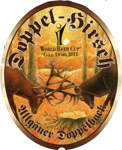 Flaschenetikett: Doppel-Hirsch Allgauer Doppelbock (Der Hirschbrau ...