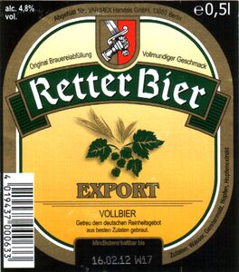 Drink Label: Retter Bier Export (Einsiedler Brauhaus GmbH, Germany ...