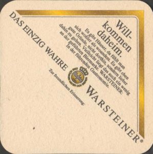 Beer Coaster: Warsteiner (Warsteiner Brauerei Haus Cramer KG, Germany ...