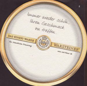 Bierdeckel: Warsteiner (Warsteiner Brauerei Haus Cramer KG, Deutschland ...