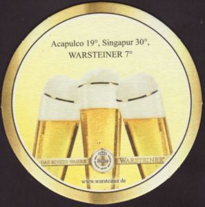 Beer Coaster: Warsteiner (Warsteiner Brauerei Haus Cramer KG, Germany ...