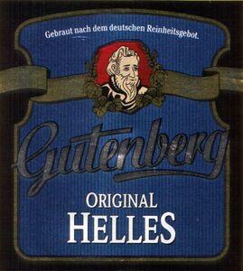 Drink Label: Gutenberg Original Helles (Einsiedler Brauhaus GmbH ...