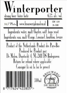 Drink Label: Winterporter (Brouwerij de Molen, NetherlandsCol:NL-BEER ...