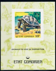 Stamp: Galapagos Giant Tortoise (Testudo elephantopus) (Comoros ...