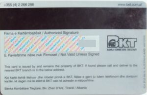 Bank Card: BKT Mastercard (Banka Kombëtare Tregtare, AlbaniaCol:AL-MC-0004