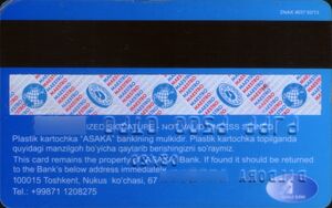 Bank Card: Asaka Bank Maestro Blue (Asaka Bank, UzbekistanCol:UZ-MS-0001.02