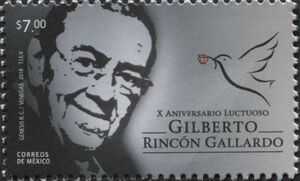 Stamp: 10th Anniversary of Death of Gilberto Rincon Gallardo (MexicoMi ...