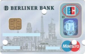 Bank Card: Berliner Bank ec 01 (Berliner Bank, Germany, Federal ...
