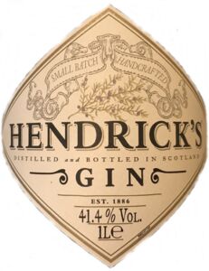 Drink Label: Hendrick's (William Grant & sons LTD, ScotlandCol:SQ-GIN ...