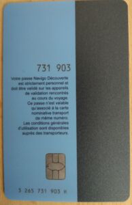 Ticket de transport: Navigo Decouverte (RATP-IdF-SNCF-Stif combined ...