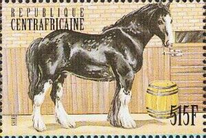 Stamp: Shire. (Central African Republic(Horses 1999) Mi:CF 2340,Sn:CF ...