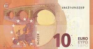 Banknote: 10 Euro (European Union (EU)(2013-2019 "Europa" Issue) Wor:P-21v