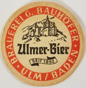 Beer Coaster: Ulmer (Familienbrauerei Bauhöfer GmbH & Co. KG, Germany ...
