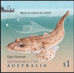 Stamp: Tiger Flathead (Platycephalus richardsoni) (Australia ...