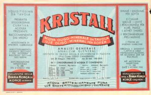 Etiqueta de bebida: Kristal (Beer Korca SH.P.K, AlbaniaCol:AL-WATER-000007
