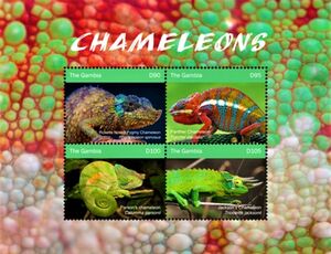 Stamp: Chameleons (Gambia(Chameleons (2018)) Mi:GM 7565-7568KB,Sn:GM ...