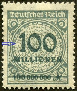 Briefmarke Deutsches Reich 1 Million Wert