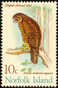 Stamp: Norfolk Island Owl (Ninox boobook royana) (Norfolk Island(Birds ...