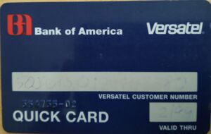 Bank Card: Bank of America Versatel (Bank of America, United States of ...