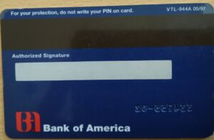 Bank Card: Bank of America Versatel (Bank of America, United States of ...