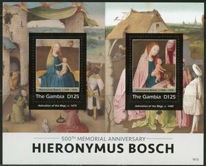 Stamp: 500th Anniversary of the Death of Hieronymus Bosch (Gambia ...