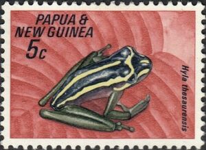 Stamp: Treasury Island Treefrog (Hyla thesaurensis) (Papua New Guinea ...
