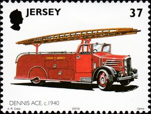 Stamp: Dennis Ace, c. 1940 (Jersey(Centenary of Jersey Fire and Rescue ...