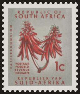 Stamp: Kafferboom Flower Coral Tree (Erythrina lysistemon), redrawn ...