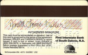 Bank Card: United National (First Interstate Bank of South Dakota ...