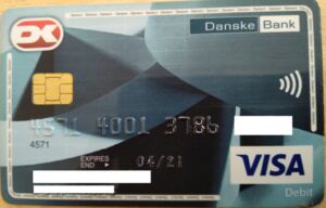 Bank Card: Danske Bank Visa Debit (Danske Bank, Denmark) Col:DK-VI-0016.03