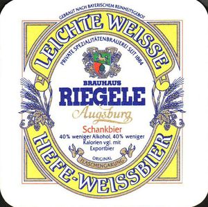 Sous-bock de bière: Riegele (Brauerei S. Riegele, Allemagne, République ...