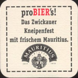 Beer Coaster: Mauritius (Mauritius Brauerei Zwickau, Germany, Federal ...
