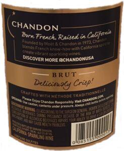Drink Label: Chandon Brut (Domaine Chandon, United States of AmericaCol ...