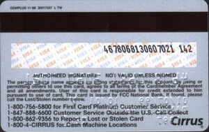 Bank Card: First Card Platinum (FCC National Bank, United States of ...