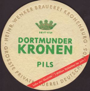 Bierdeckel: Dortmunder Kronen (Kronen Privatbrauerei Dortmund GmbH ...