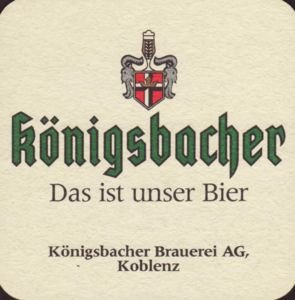 Sous-bock de bière: Konigsbacher (Königsbacher Brauerei GmbH & Co. KG ...