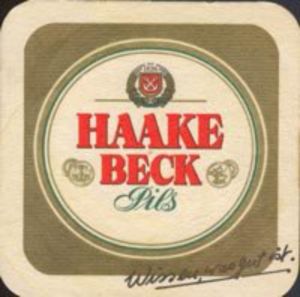 Sous-bock de bière: Haake Beck (Haake-Beck Brauerei AG (Anheuser-Busch InBev), Allemagne ...