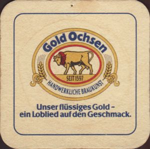 Sous-bock de bière: Gold Ochsen (Brauerei Gold Ochsen GmbH, Allemagne ...