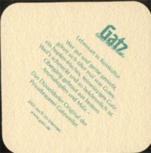 Sous-bock de bière: Gatz (Gatz Brauerei (Carlsberg), Allemagne ...